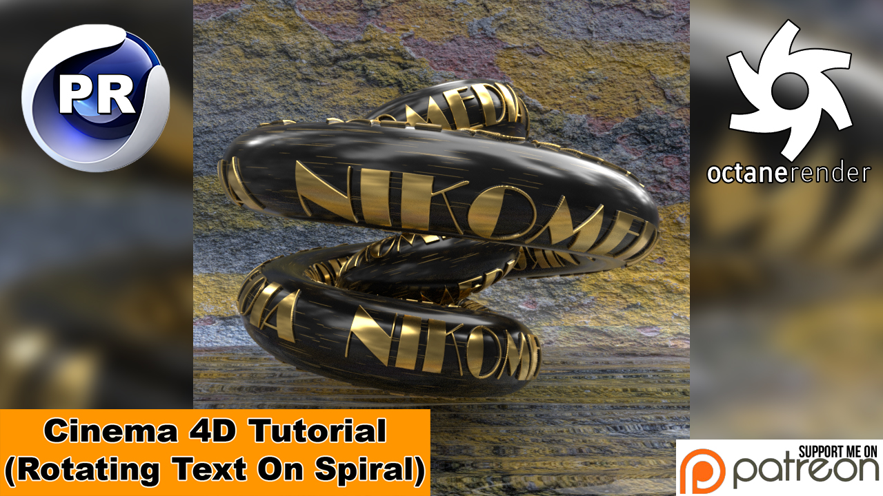 Rotating text on spiral – Loop @ NIKOMEDIA